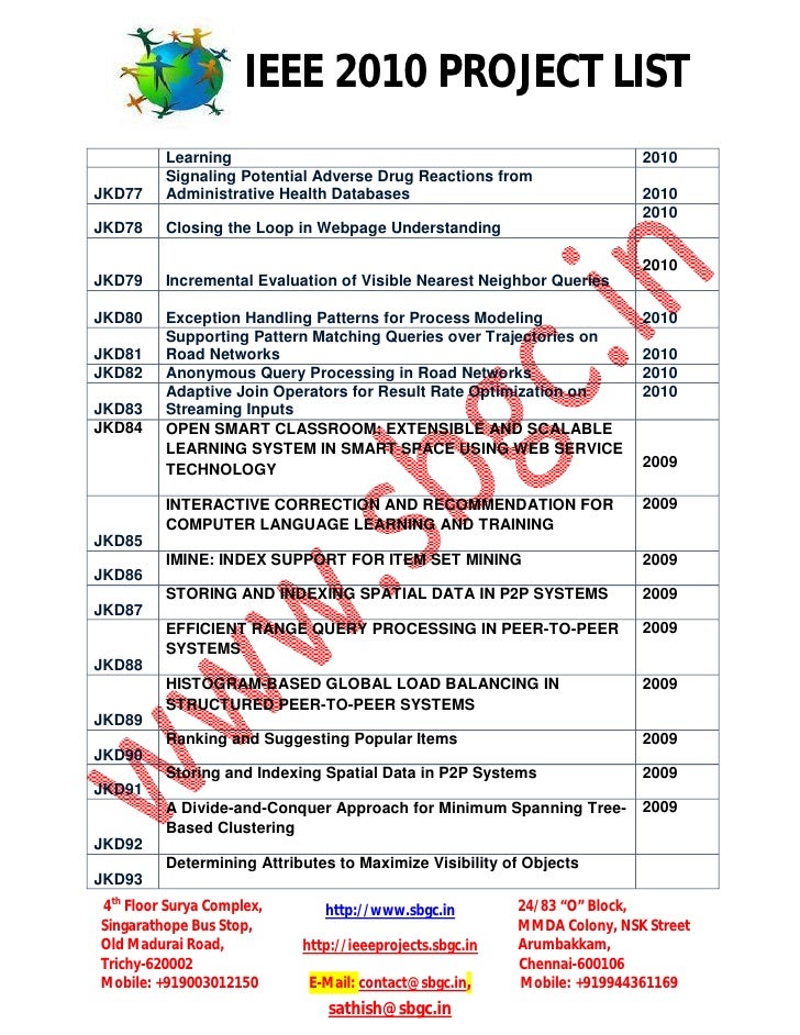 Ieee 2010 Java Data Mining Projects Sbgc 