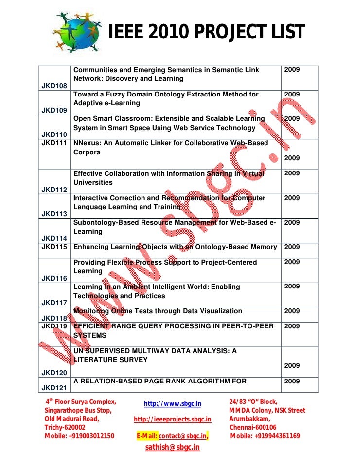 Ieee 2010 Java Data Mining Projects Sbgc 