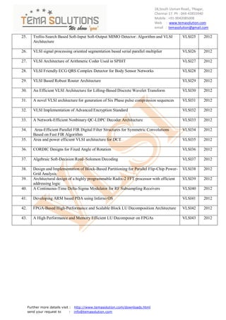 Ieee 2012 titles for vlsi | PDF