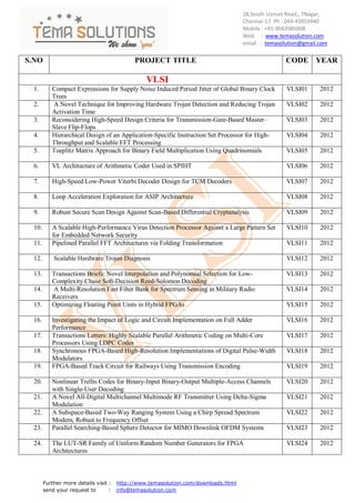 Ieee 2012 titles for vlsi | PDF