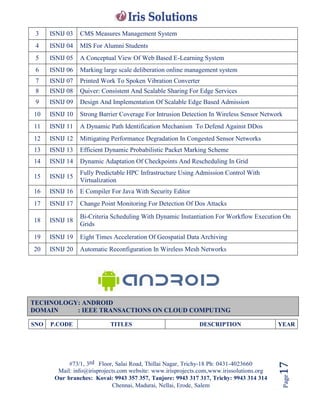IEEE 2014 Project Titles for ME,M.Tech,BE,B.Tech,M.Sc,MCA,IEEE Java ...