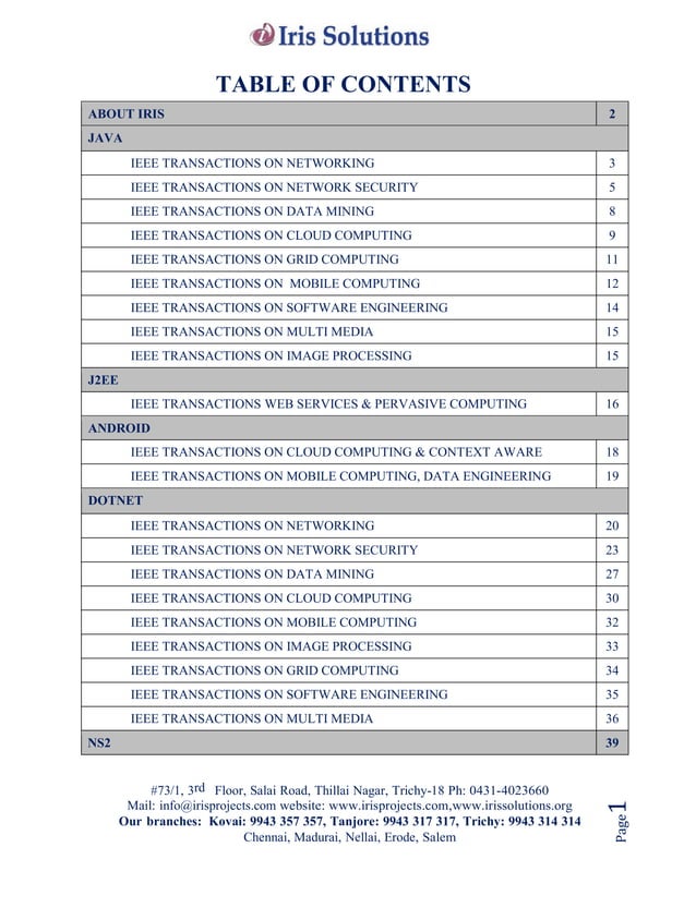 IEEE 2013 Java, Android, J2EE, Dotnet, NS2 project titles, Dotnet Project titles, Cloud ...