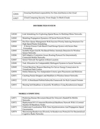 Ieee 2013 projects titles | PDF