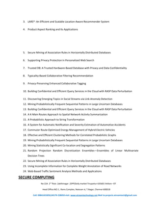 Ieee 2014 2014 .net project titles | PDF