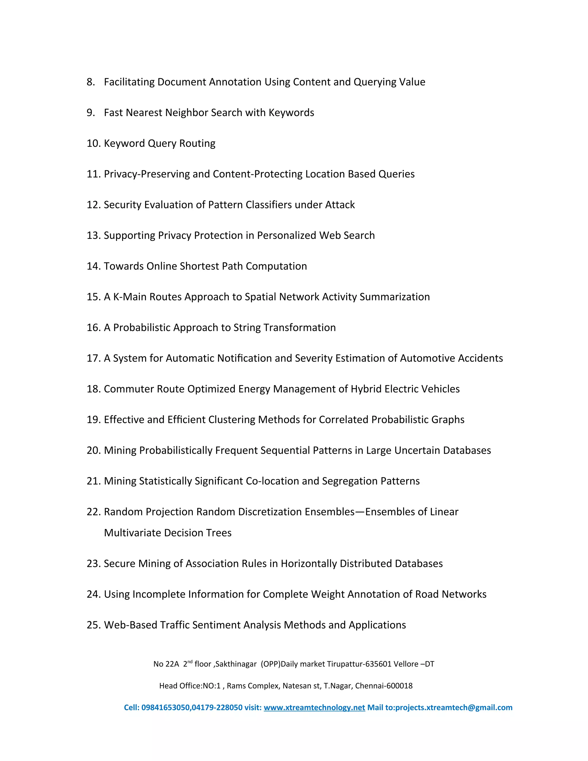 Ieee 2014 2014 java project titles | PDF