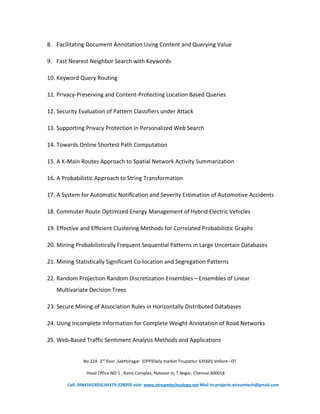 Ieee 2014 2014 java project titles | PDF