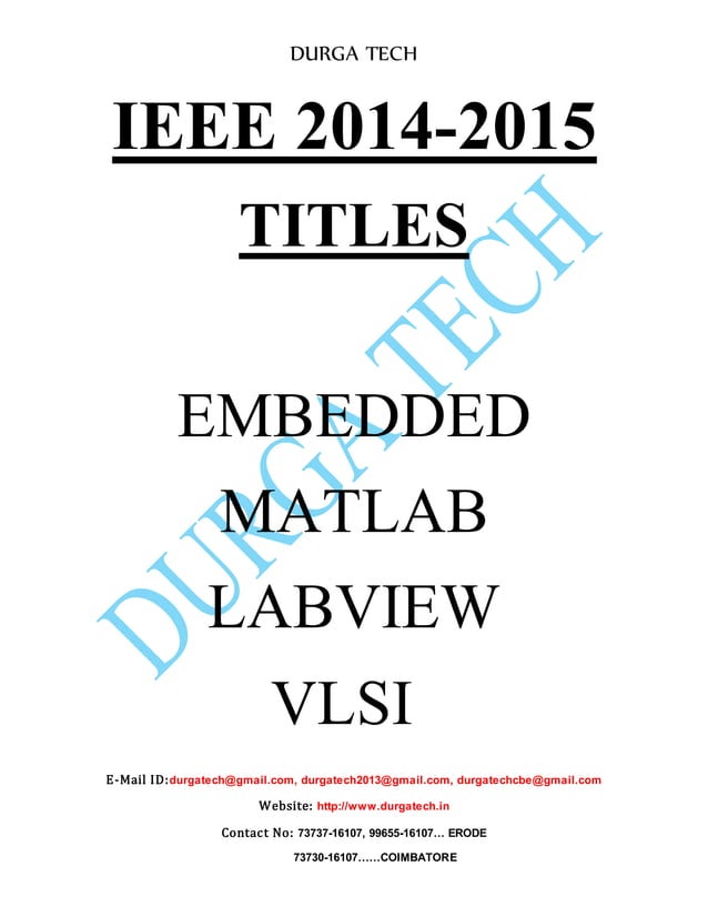 IEEE TITLES 2014 2015 | PDF
