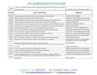IEEE JAVA DOTNET ANDROID PROJECT TITLES 2014 - 2015 | PPT