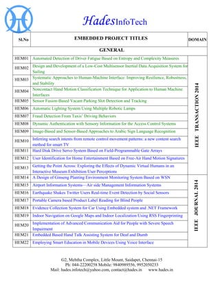 IEEE 2014 Project List | PDF