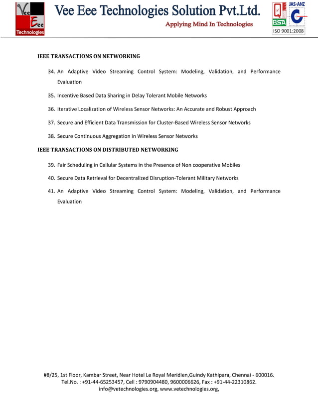 Ieee 2014 projects | PDF