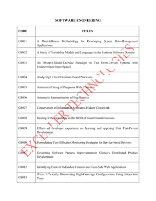 IEEE 2014 Title's list for CSC | PDF