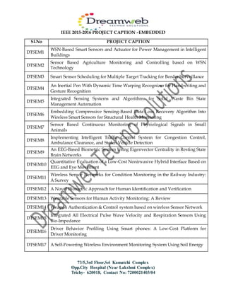 Ieee 2015 16 embedded titles @dreamweb techno solutions-trichy | DOCX ...