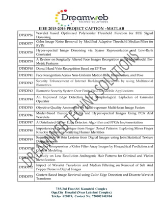 Ieee 2015 16 matlab @dreamweb techno solutions-trichy | PDF