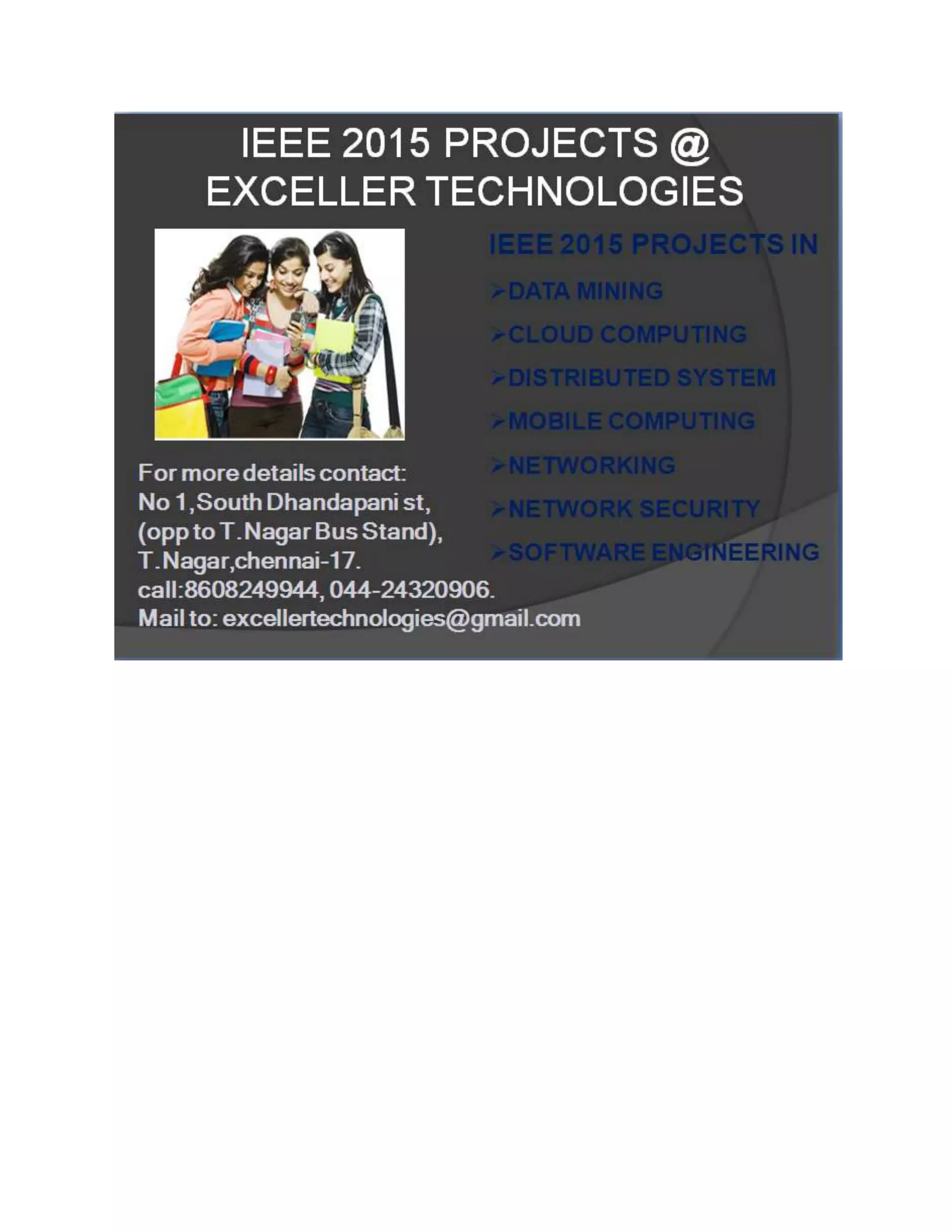 IEEE 2015 projects in chennai | DOCX