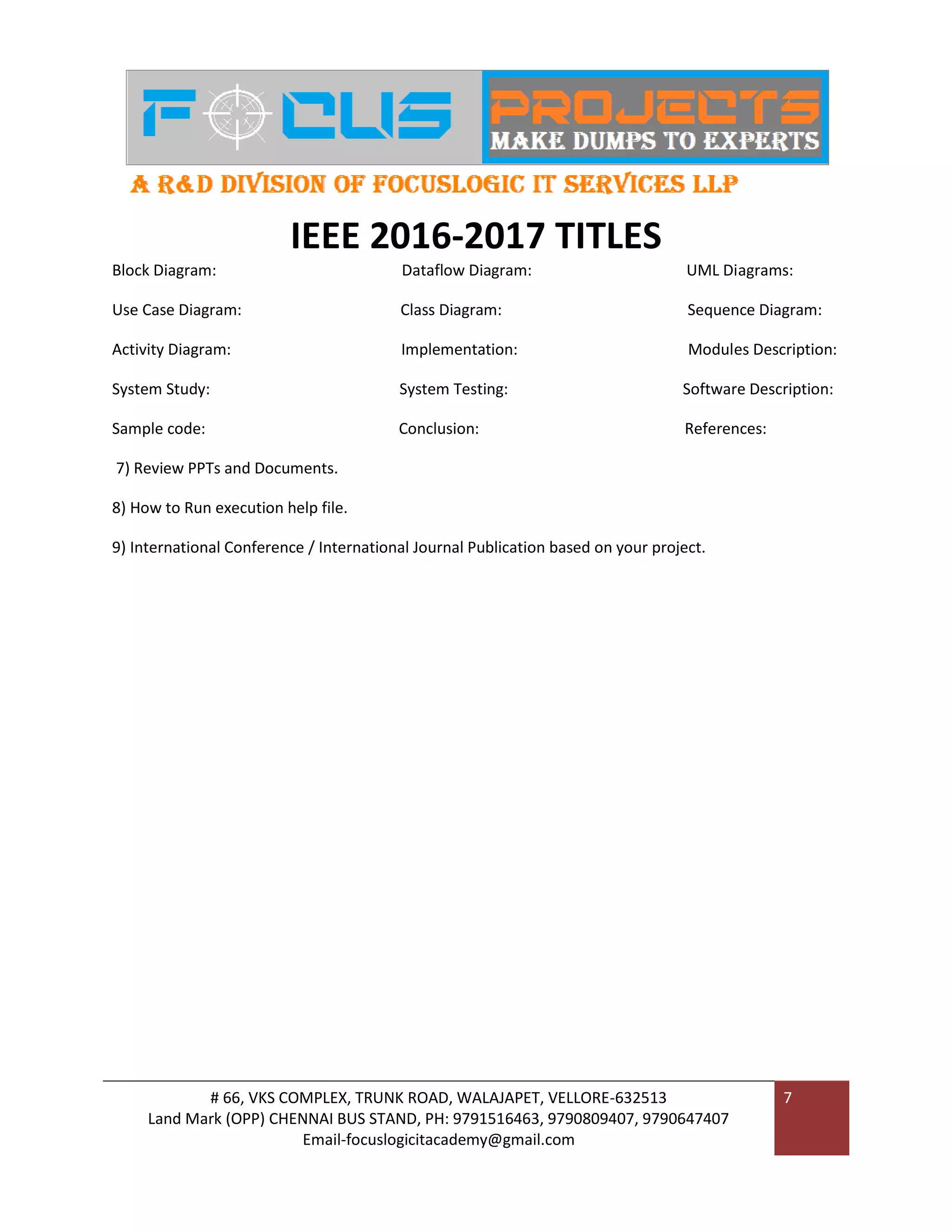 IEEE 2016-2017 SOFTWARE TITLE | PDF
