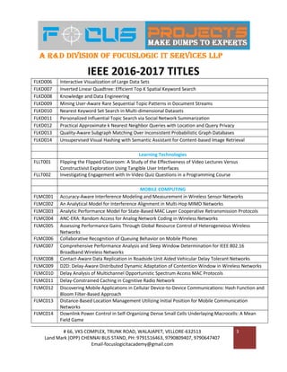 IEEE 2016-2017 SOFTWARE TITLE | PDF