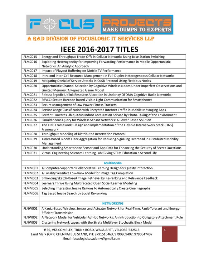 IEEE 2016-2017 SOFTWARE TITLE | PDF
