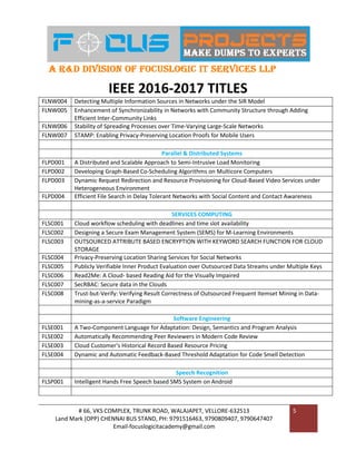 IEEE 2016-2017 SOFTWARE TITLE | PDF