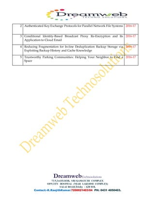 Ieee 2016 2017 titles in network security for java and dotnet in trichy ...