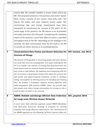 Ieee 2016 cs project topics list mtech | PDF