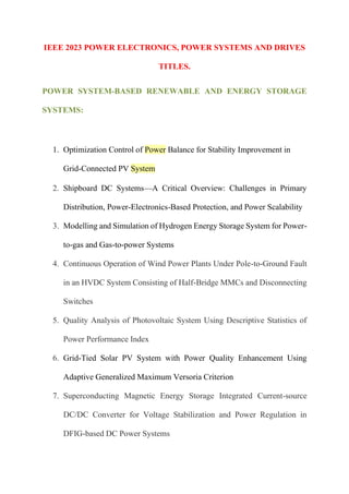 IEEE 2023 RECENT_POWER ELECTRONICS | PDF