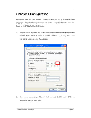 Manual CPE QUICK INSTALL GUIDE | PDF