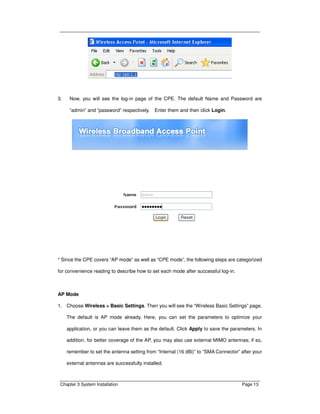 Manual CPE QUICK INSTALL GUIDE | PDF