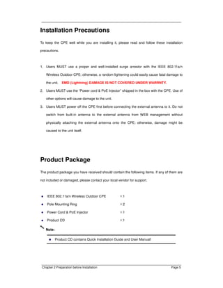 Manual CPE QUICK INSTALL GUIDE | PDF