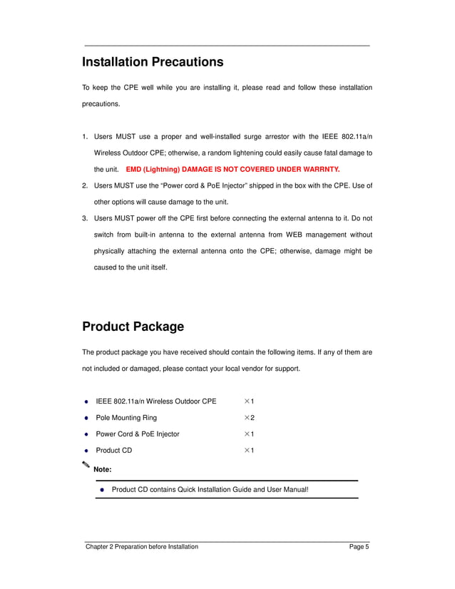 Manual CPE QUICK INSTALL GUIDE | PDF