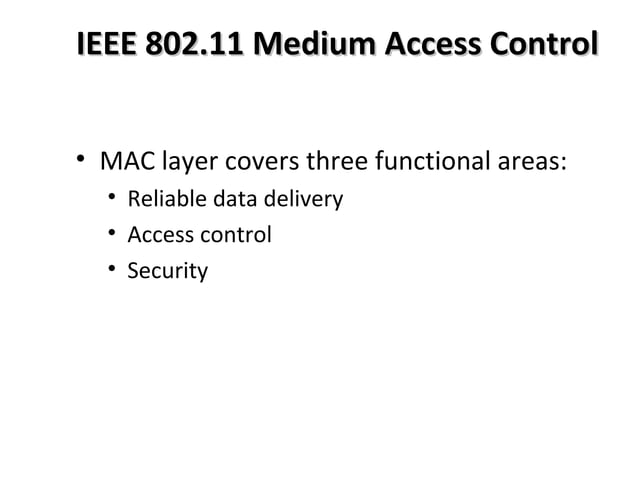 Ieee 802.11 wireless lan | PPT