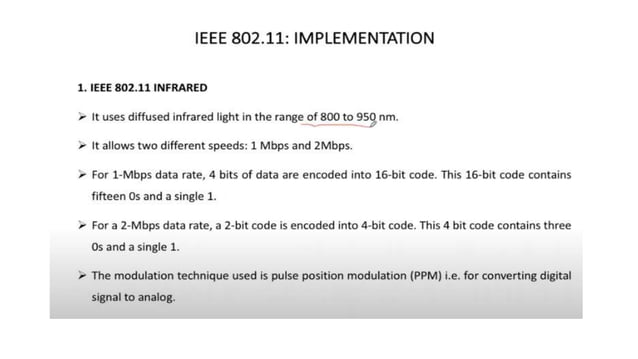 Wireless lan IEEE standard 802.11 chapter | PPT