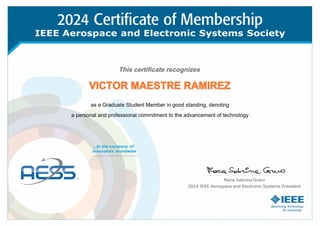 IEEE Aerospace and Electronic Systems Society as a Graduate Student ...