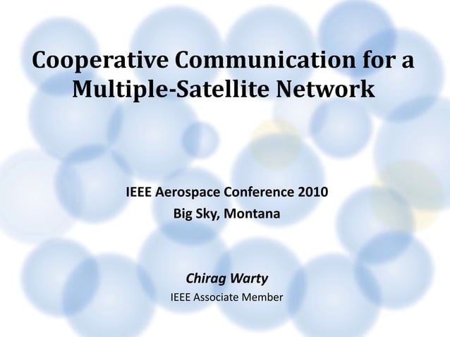 Cooperative Communication for a Multiple-Satellite Network | PPTX