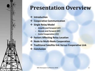 Cooperative Communication for a Multiple-Satellite Network | PPTX