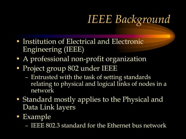 IEEE and Lower Level LAN Protocols.ppt | Computer Networking | Computing