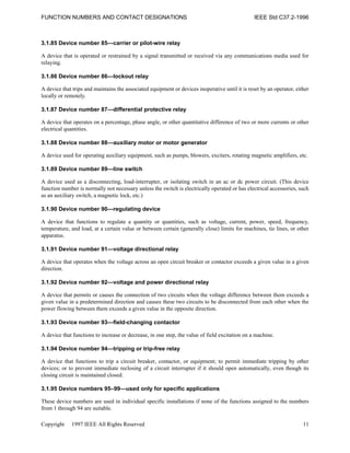 Ieee c37.2 2001 device function numbers and contact designations | PDF
