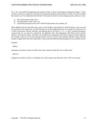 Ieee c37.2 2001 device function numbers and contact designations | PDF