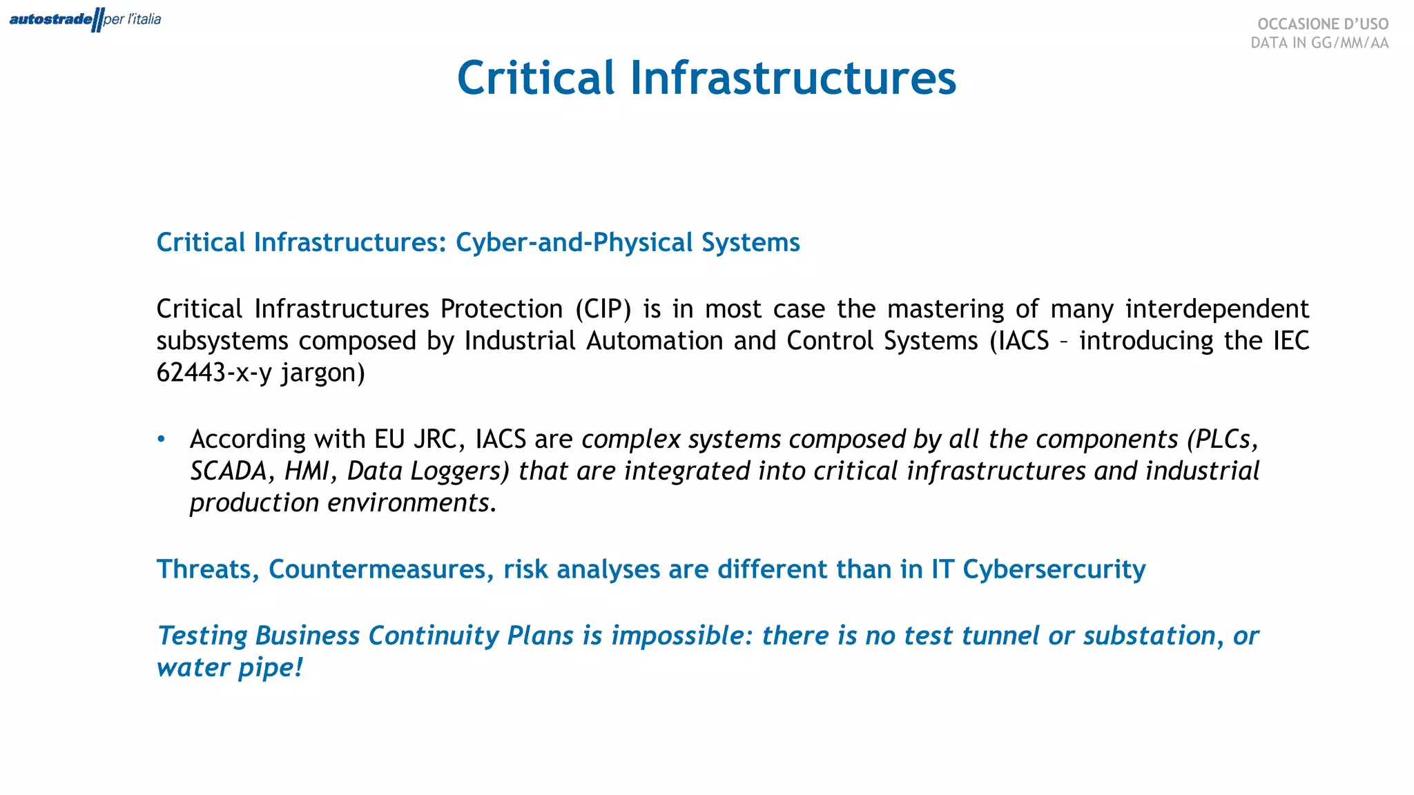 Securing Critical Infrastructures with a cybersecurity digital twin | PPTX
