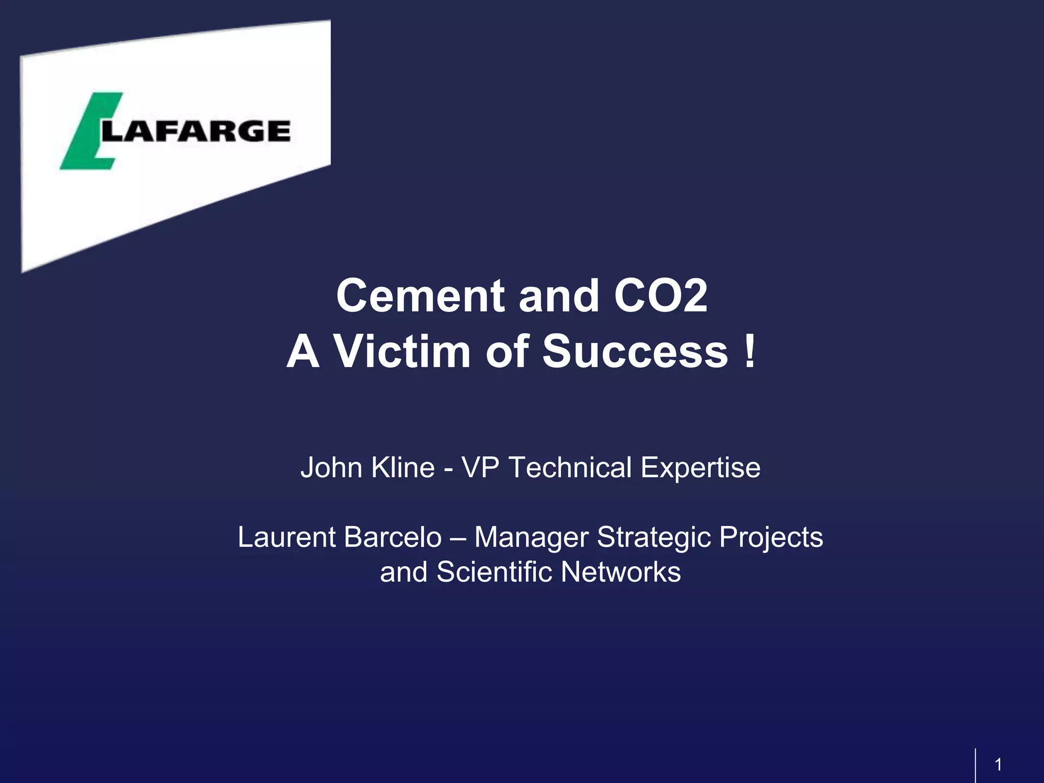 Cement and CO2: A Victim of Success | PPTX