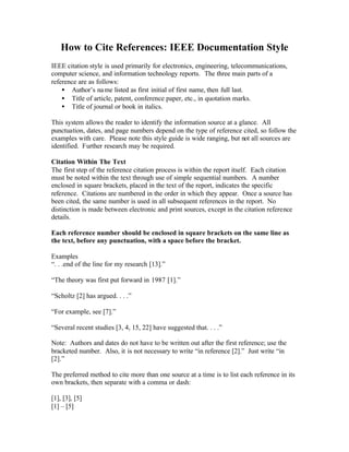 Ieee citation guidelines | PDF