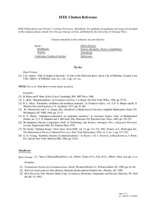 IEEE citation reference