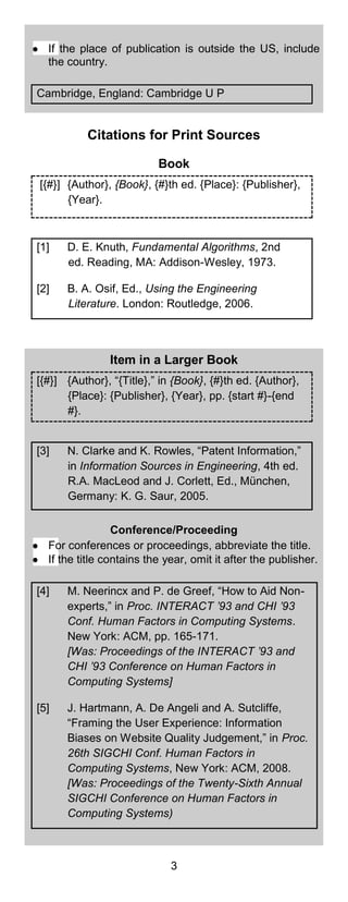 Ieee Citation Style Guide Panduan Pengutipan Ieee Pdf