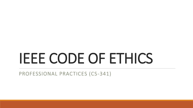 IEEE Code of Ethics | PDF | Computer Software and Applications | Computing
