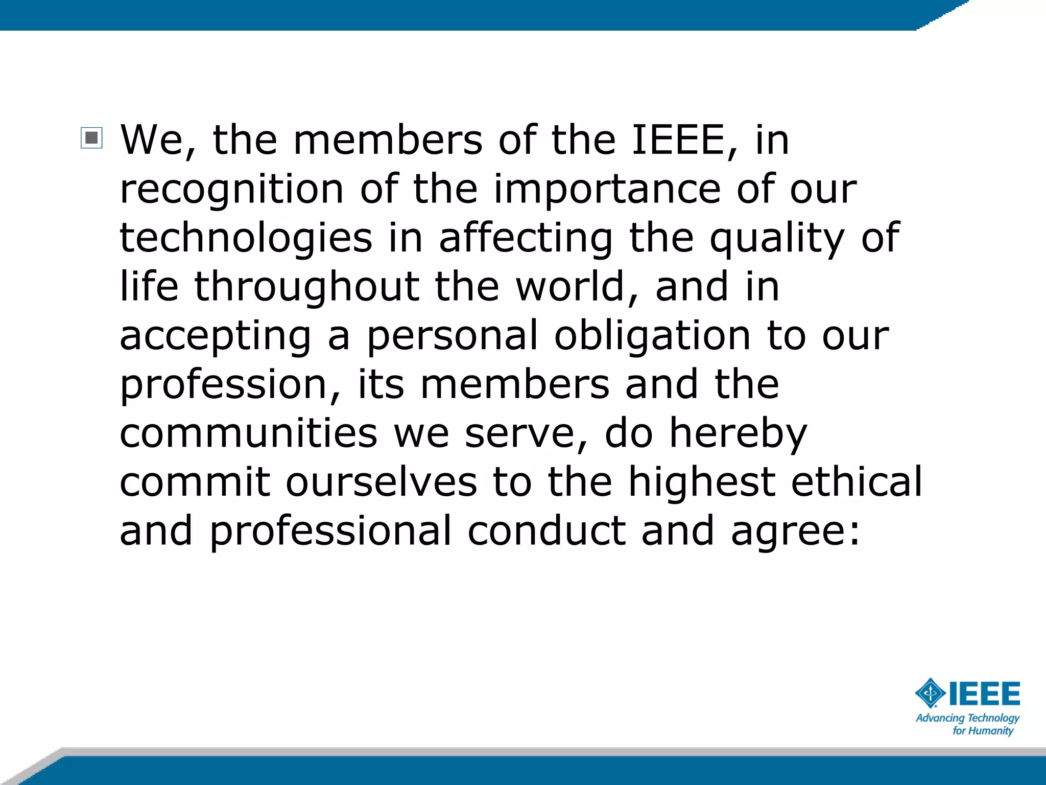 Ieee code of_ethics_ppt | PPT