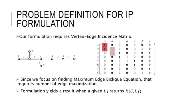Finding Maximum Edge Biclique in Bipartite Networks by Integer Programming | PPT