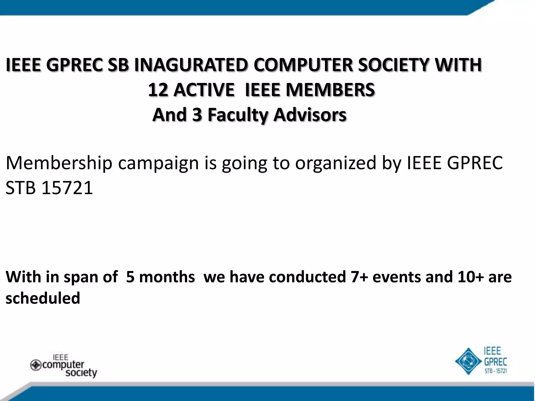 IEEE CS GPREC Chapter | PPTX