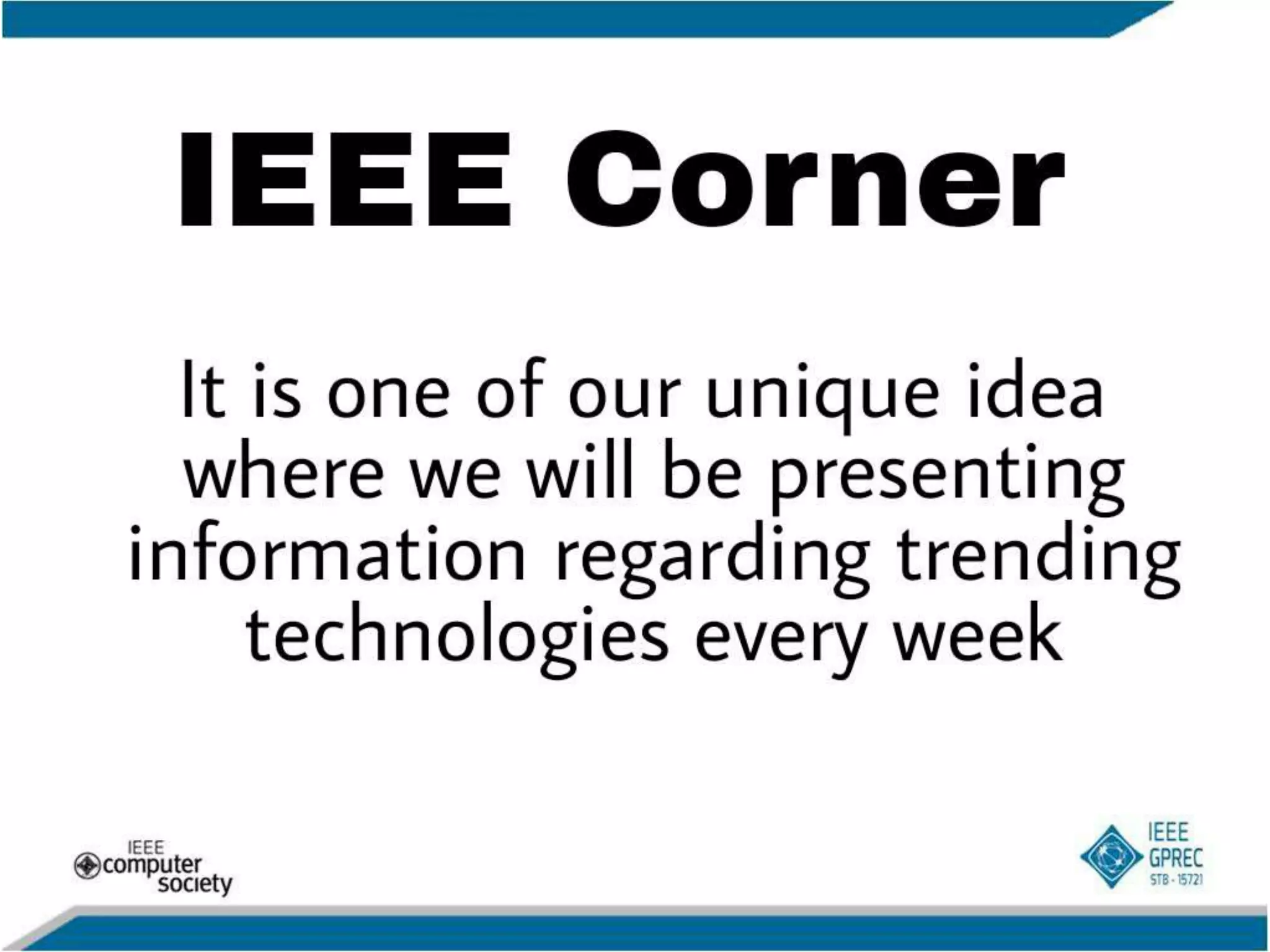 IEEE CS GPREC Chapter | PPTX | Non-Profit Organizations | Industries