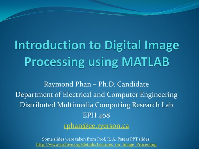 Introduction to Digital Image Processing Using MATLAB | PDF