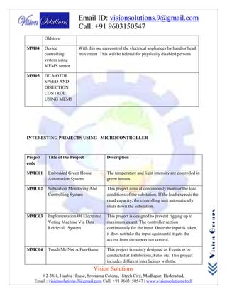 Ieee ece embedded 2018 project list | PDF