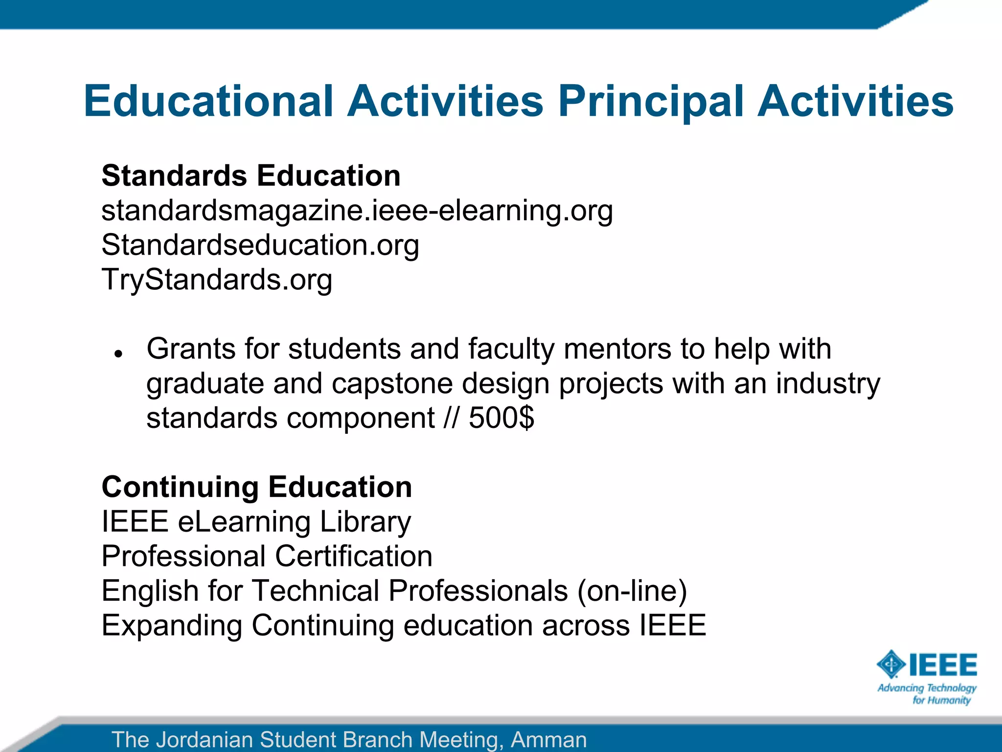 IEEE Educational Activities’ Pre-University Education Programs | PDF